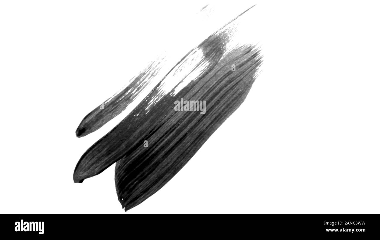 Beautiful black smear brush isolated on white Stock Photo - Alamy