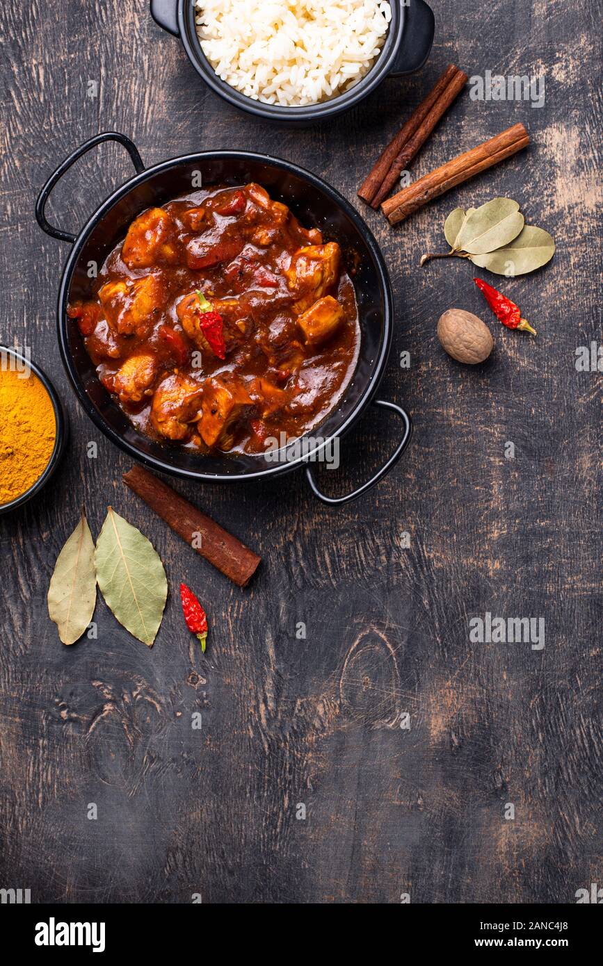 Curry chicken tikka masala with rice Stock Photo - Alamy