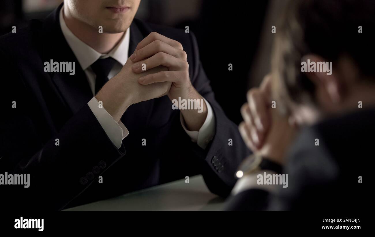 Attorney listening to private confession of suspect, secret testimony ...