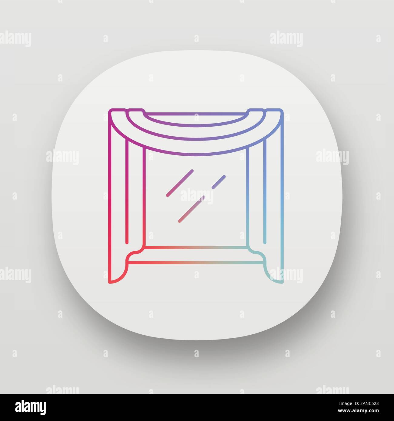 Window scarf app icon. Window top coverings. Room drapery design. Home ...