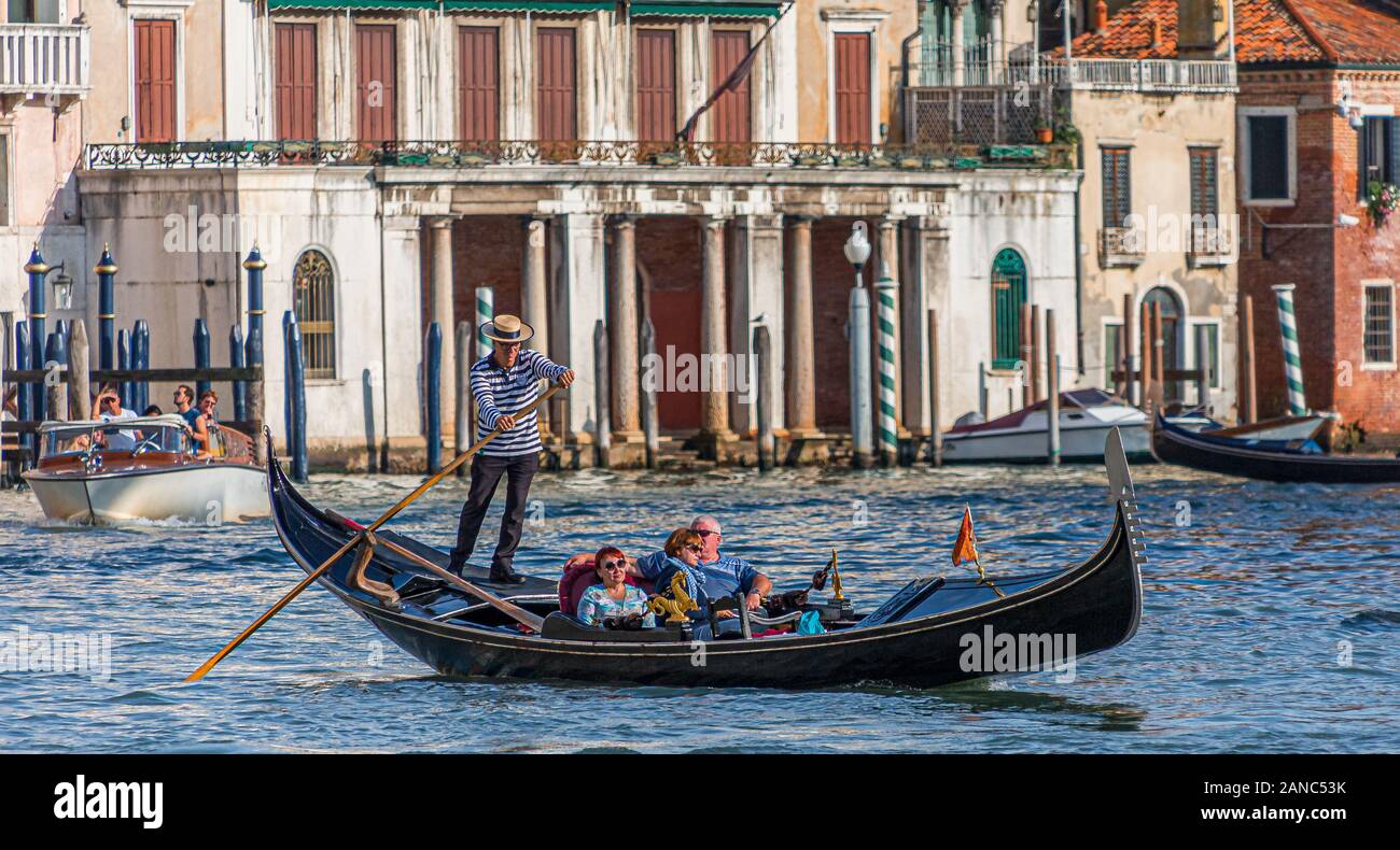 Three People in Gondola Stock Photo - Alamy
