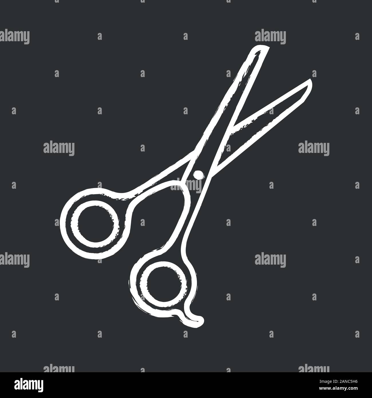 Scissors glyph icon. Haircutting shears. Cutting instrument with finger ...
