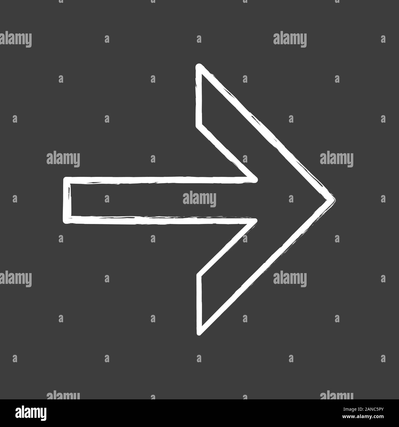 Forward arrow chalk icon. Next. Right arrow. Navigation pointer sign. Direction move. Computer ...