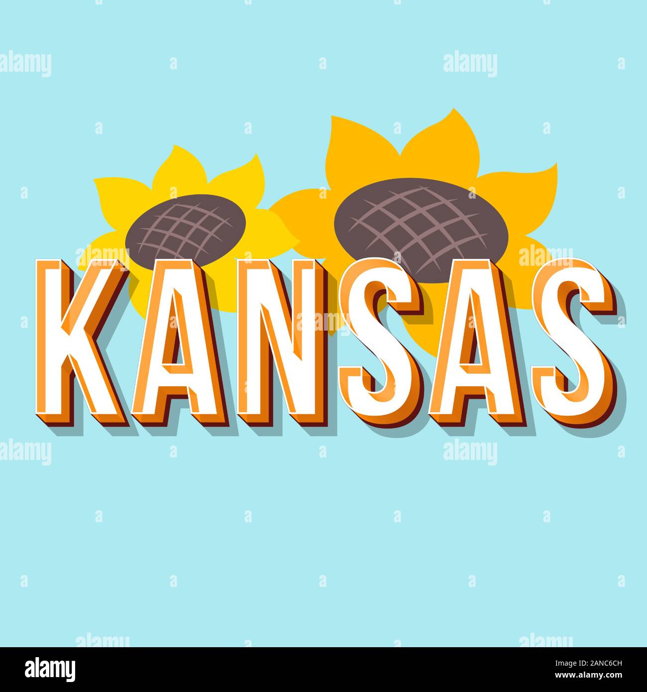 Kansas vintage 3d vector lettering. Retro bold font, typeface. Pop art ...