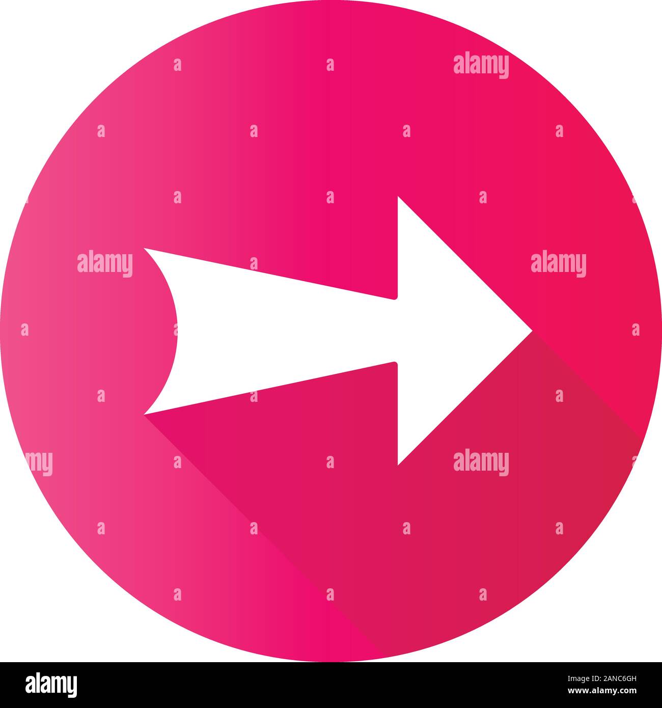 Wide arrow flat design long shadow glyph icon. Rightward route ...