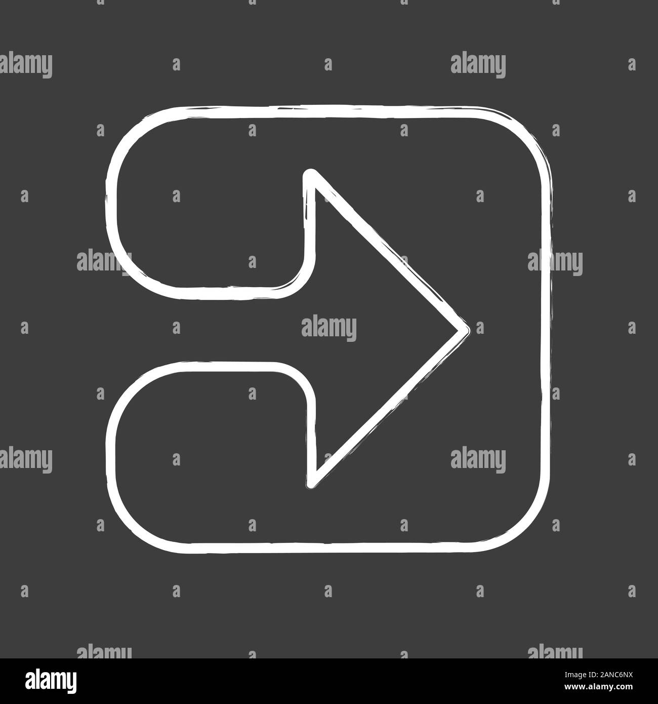 Arrow in square chalk icon. Play button. Forward indicator, right turn ... Arrow in square chalk icon. Play button. Forward indicator, right turn ...