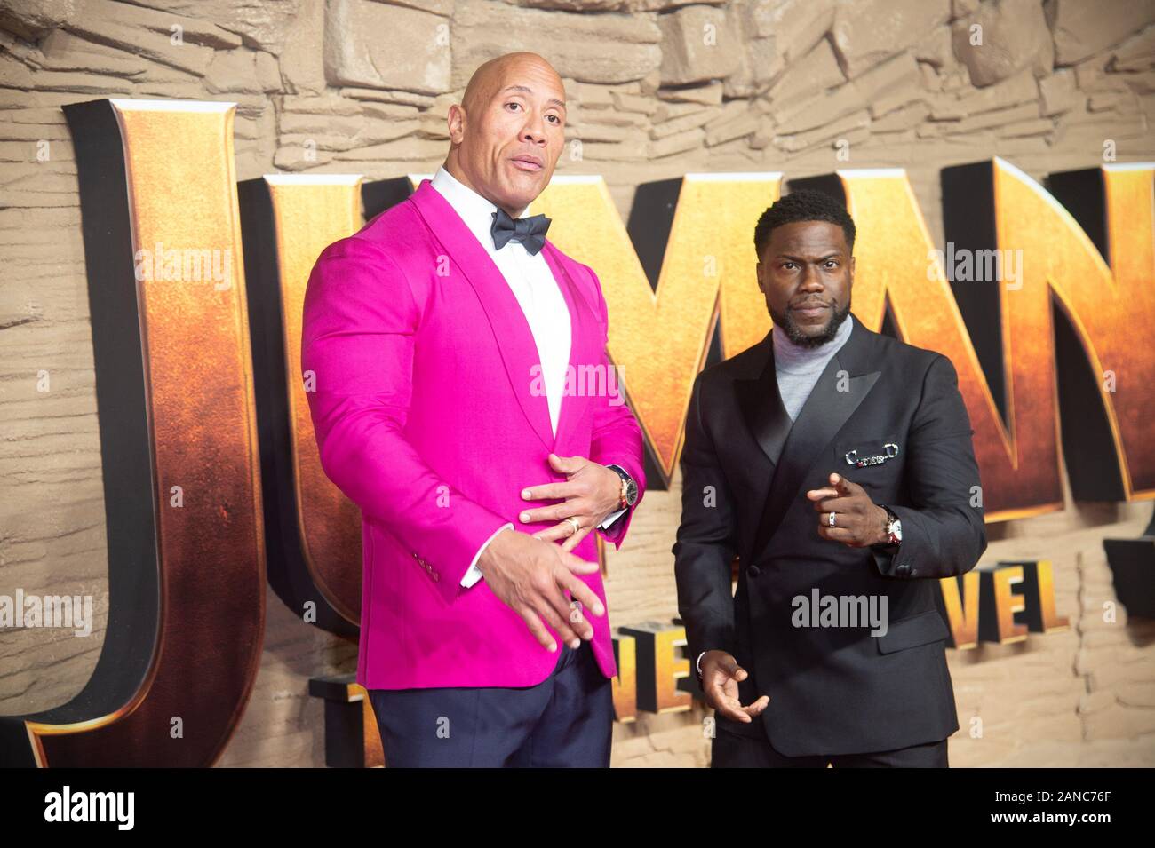 London, UK. Dwayne Johnson, Kevin Hart at Jumanji:The Next Level UK ...