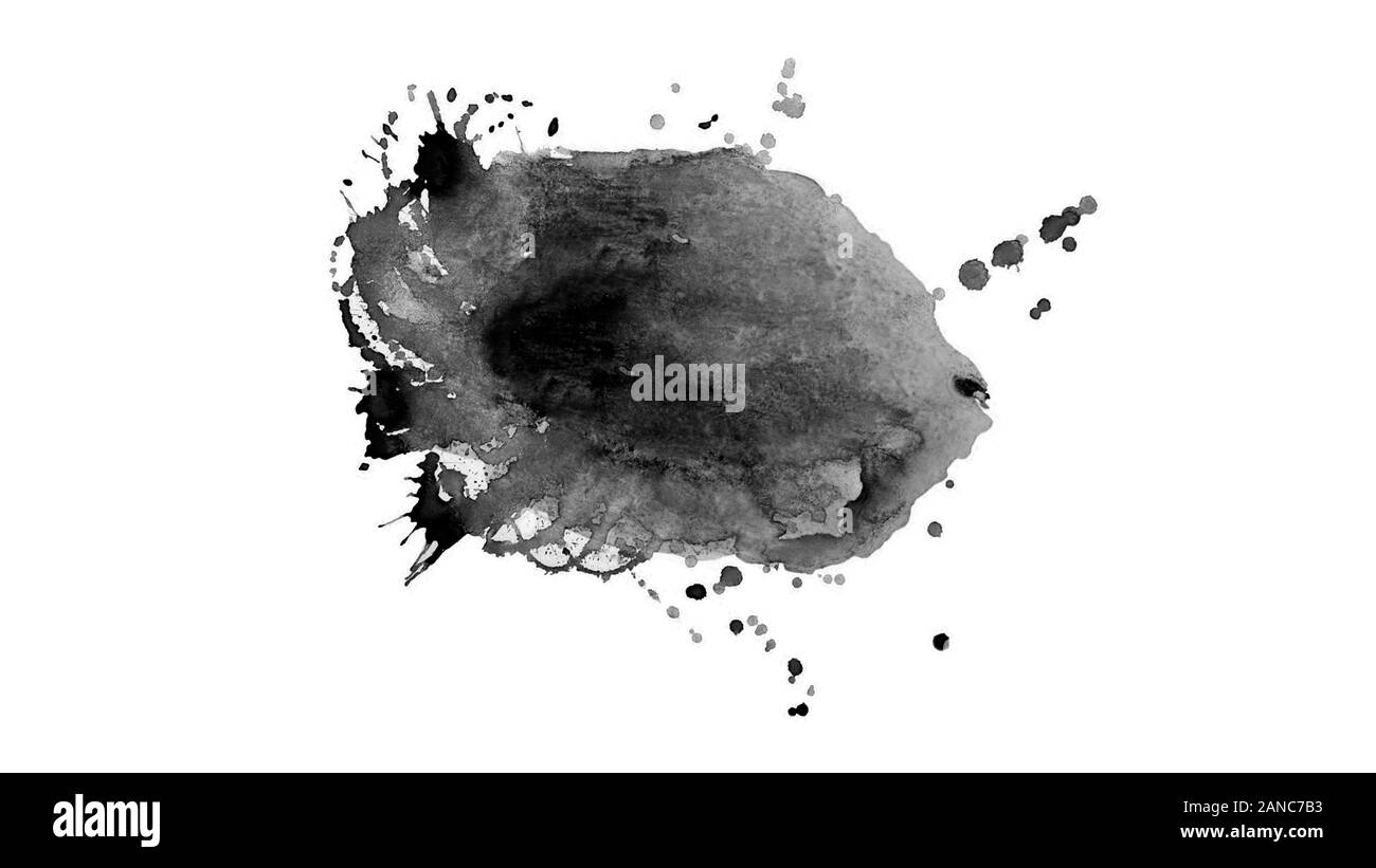 Black ink splash brush illustration Stock Photo - Alamy