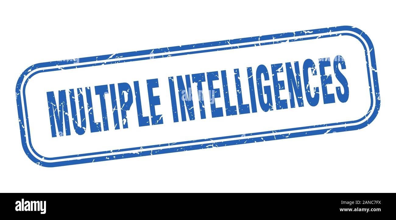 multiple intelligences stamp. multiple intelligences square grunge blue ...