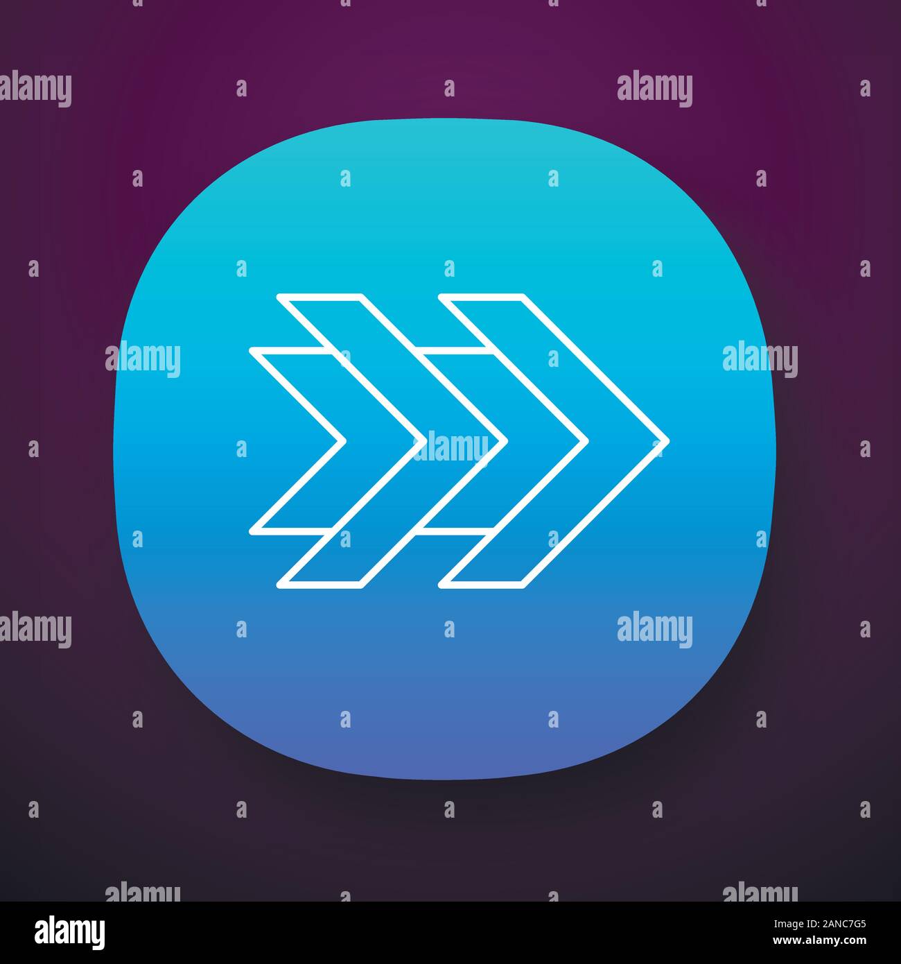 Double Arrows App Icon Fast Forward Right Arrowheads Rewinding Button Navigation Pointer