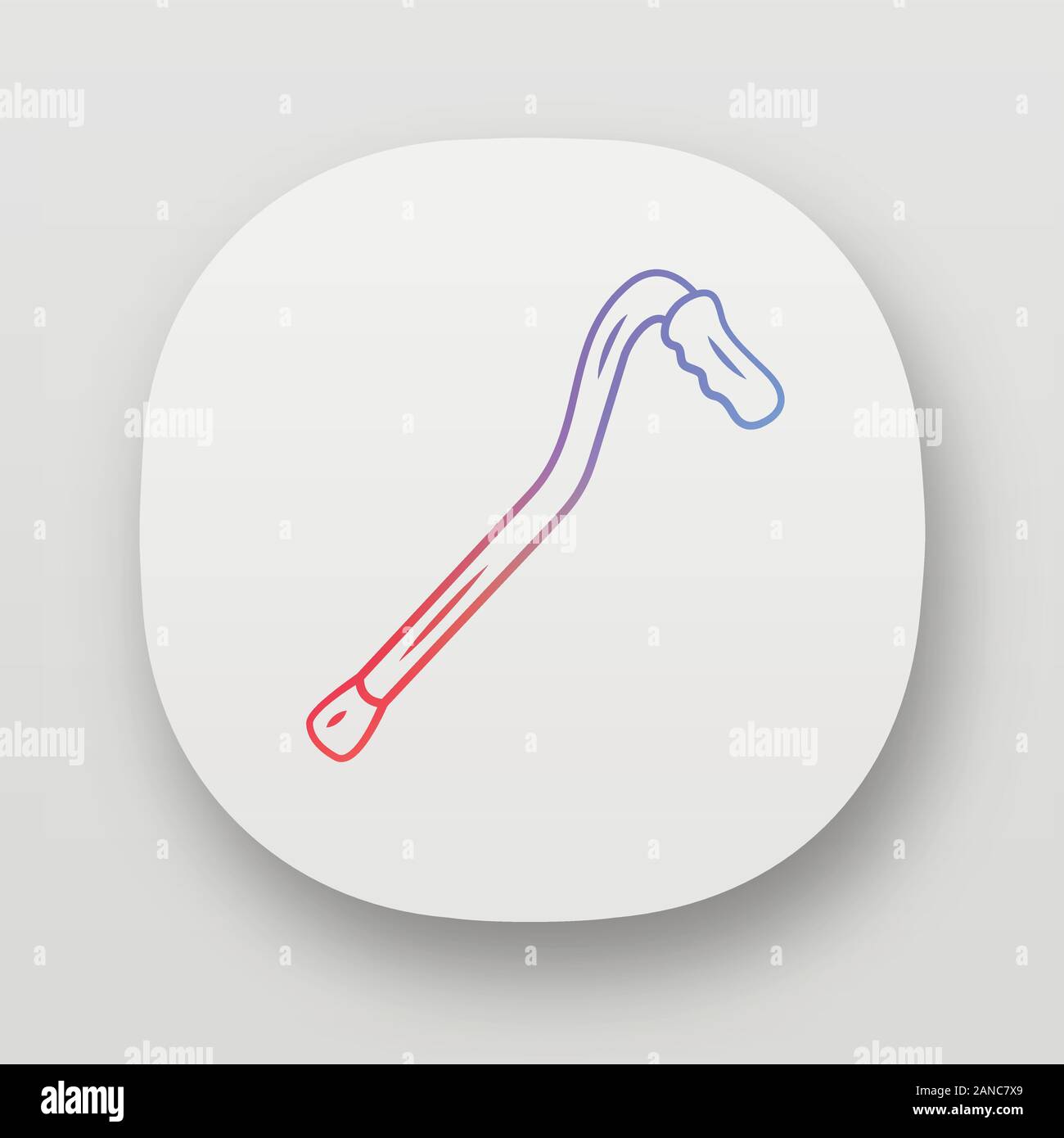 Walking cane, stick app icon. Mobility aid device for disabled people ...