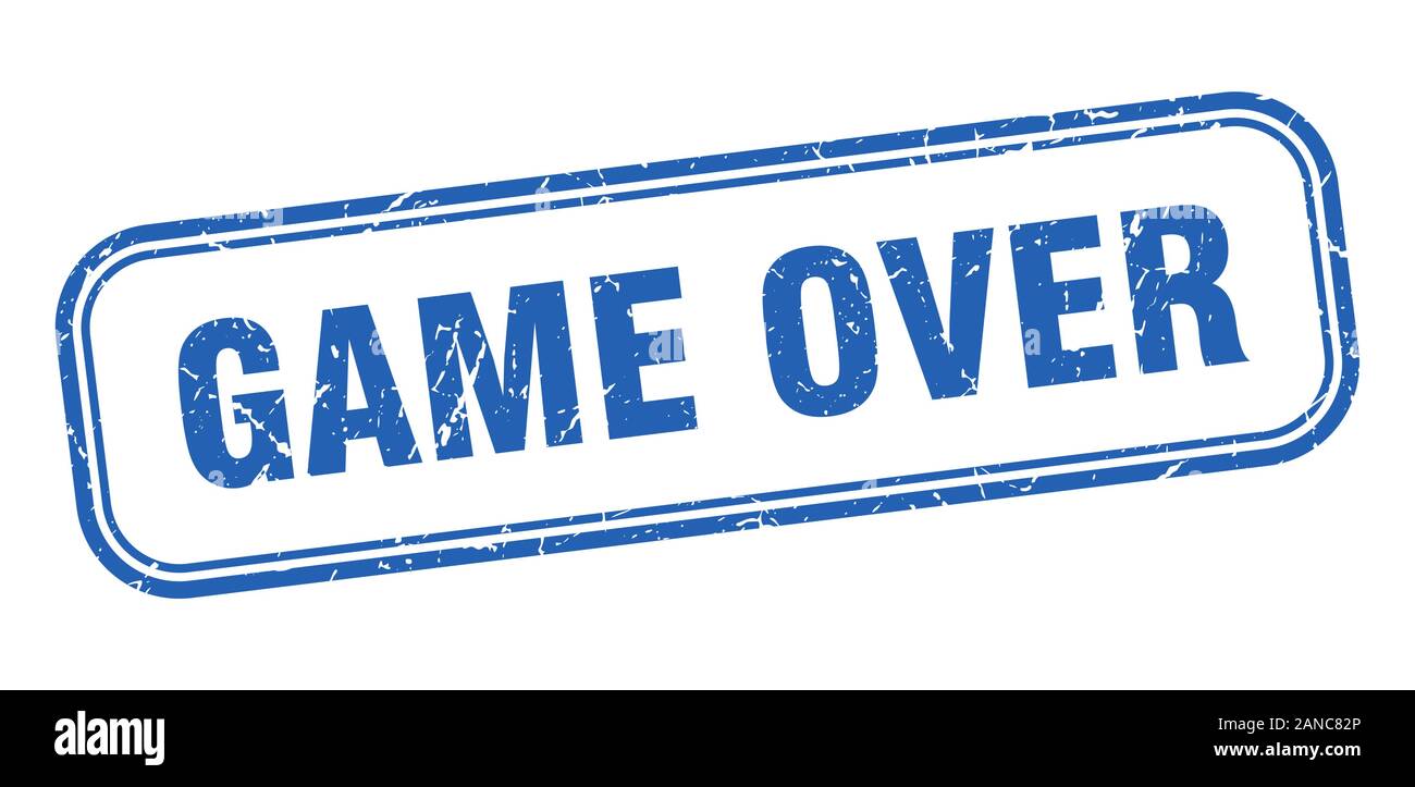 game over stamp. game over square grunge blue sign Stock Vector Image ...