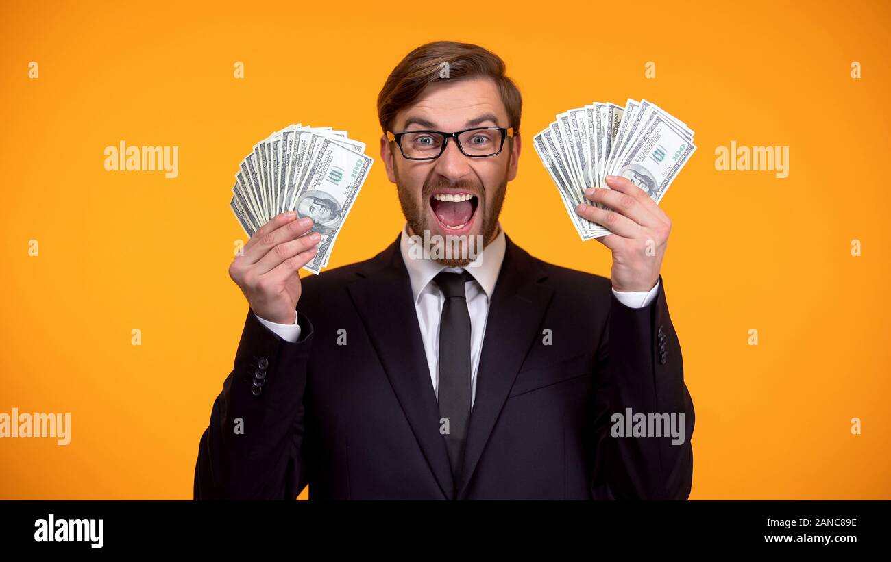 Successful excited rich man hi-res stock photography and images - Alamy