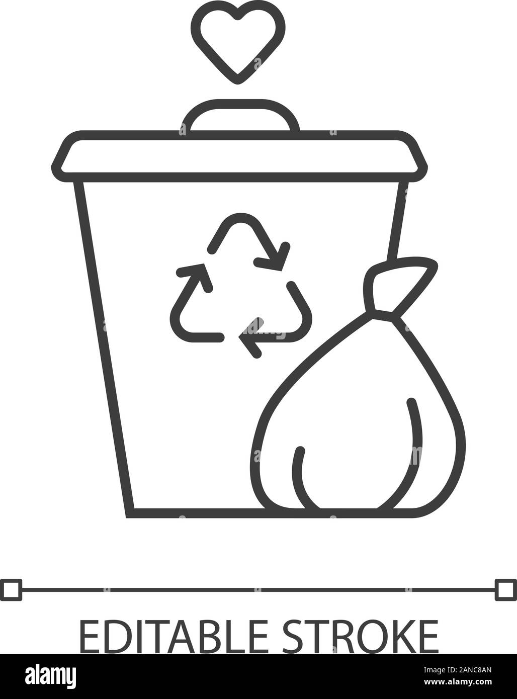 Garbage disposal linear icon. Waste management volunteer program. Help ...