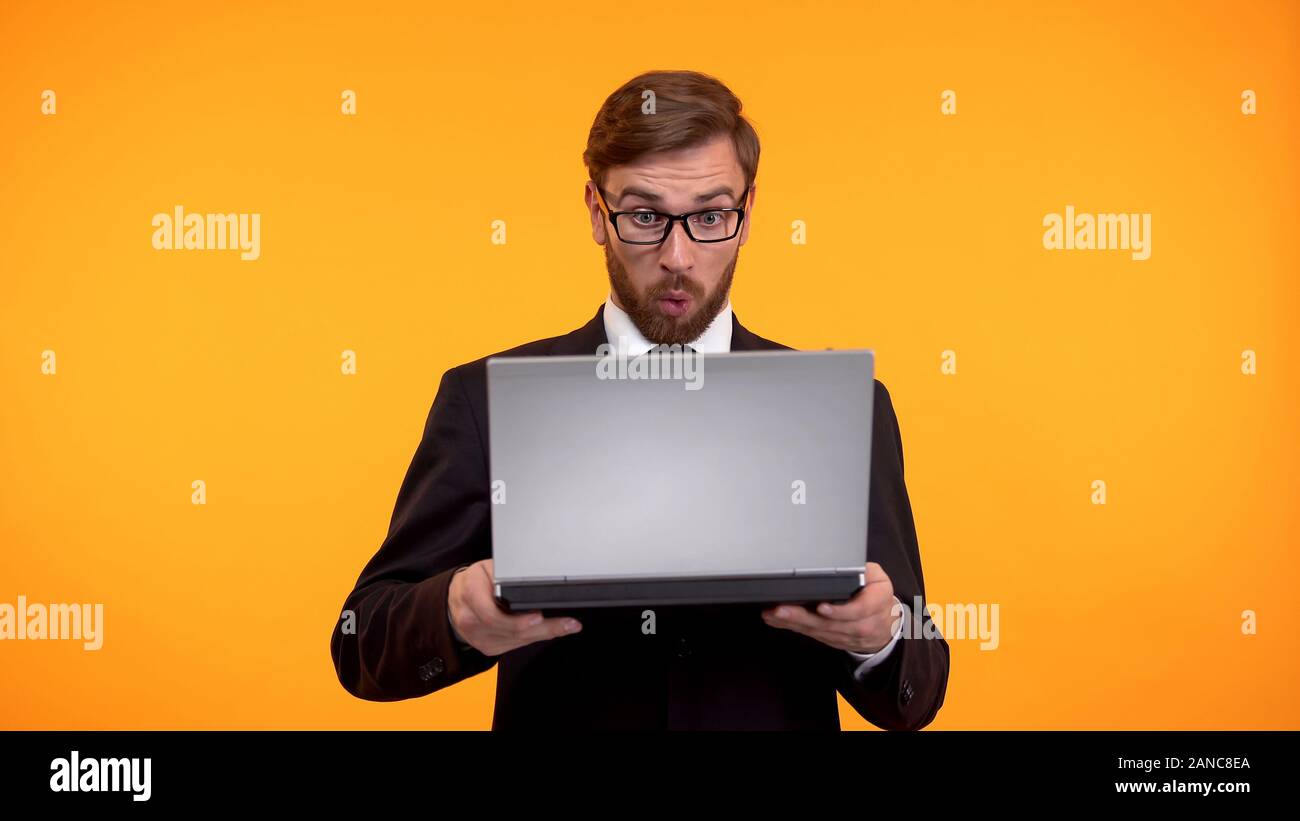 Businessman looking interest computer hi-res stock photography and ...