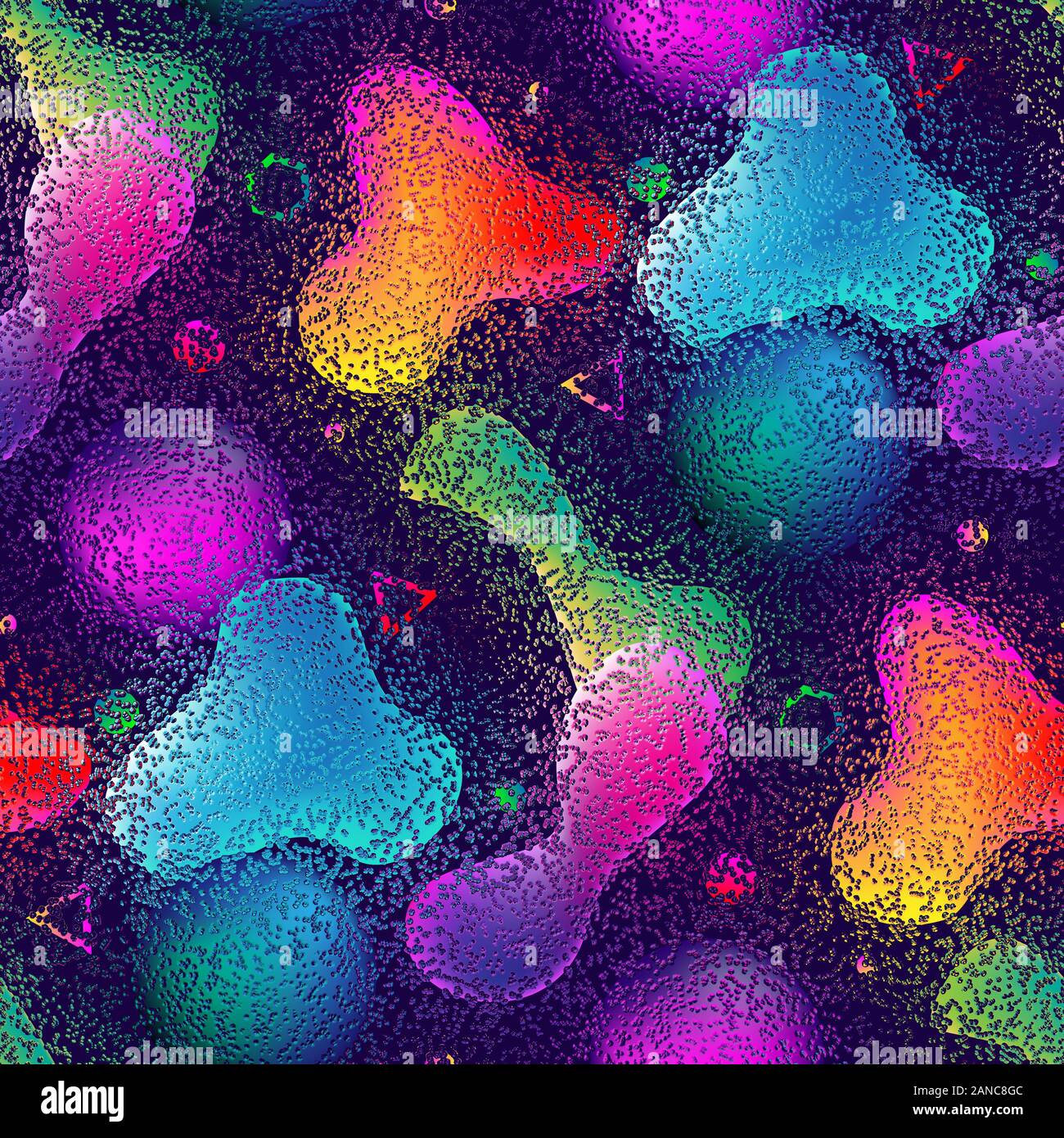 Vivid vibrant blob shapes glitch seamless pattern Stock Photo - Alamy