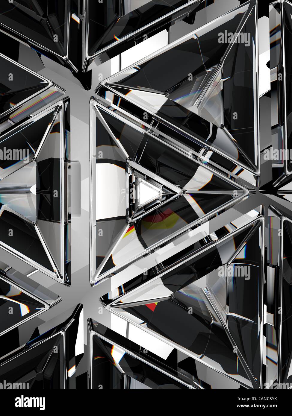 Gemstone diamond or shiny glass triangular texture kaleidoscope ...