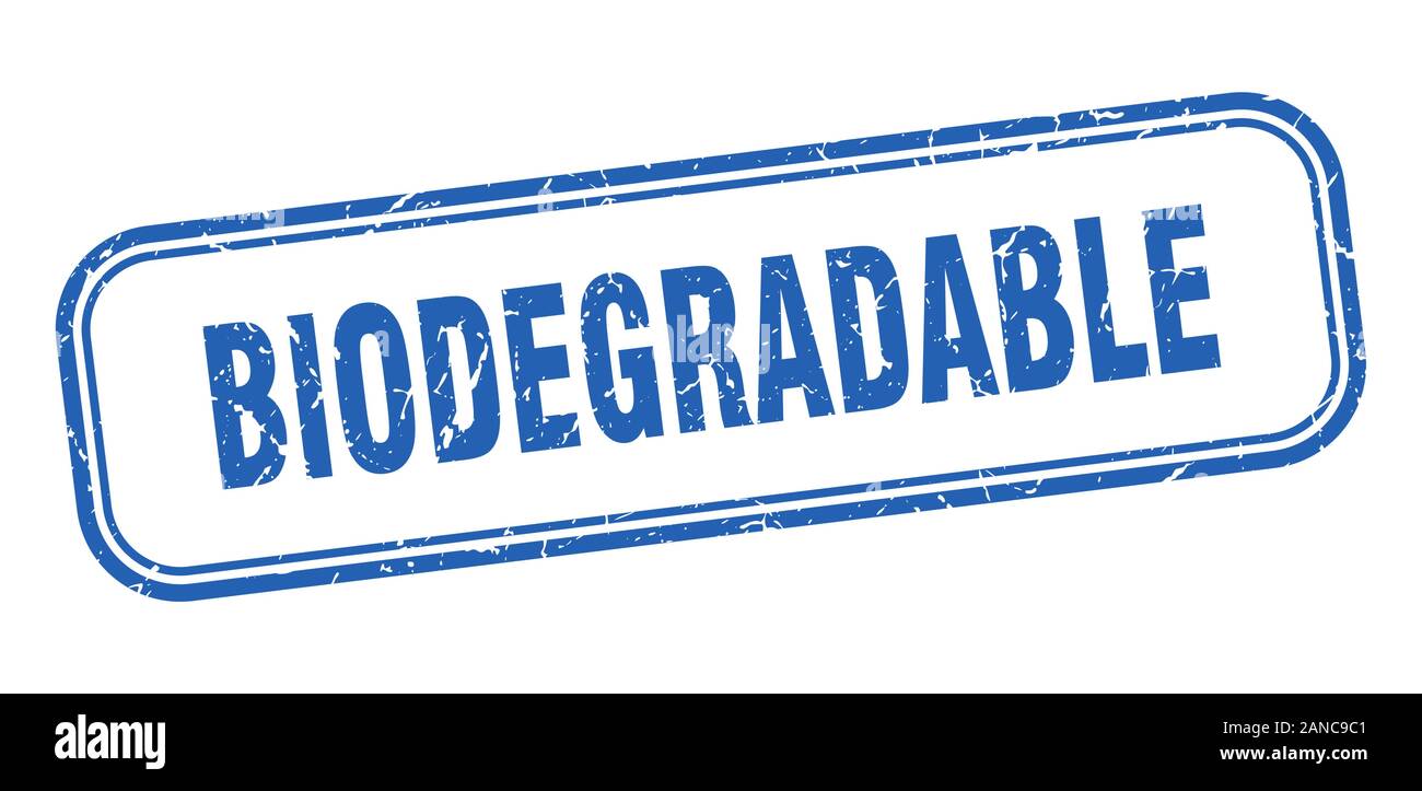 biodegradable stamp. biodegradable square grunge blue sign Stock Vector ...