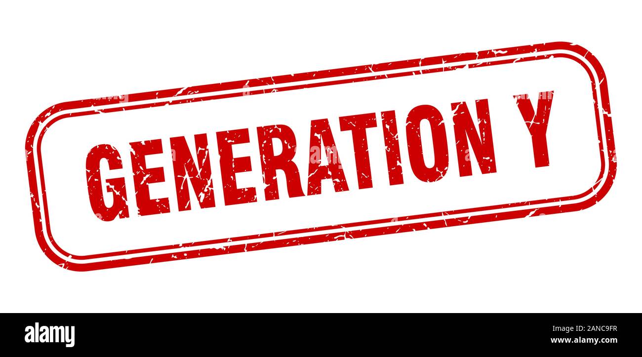 generation y stamp. generation y square grunge red sign Stock Vector ...