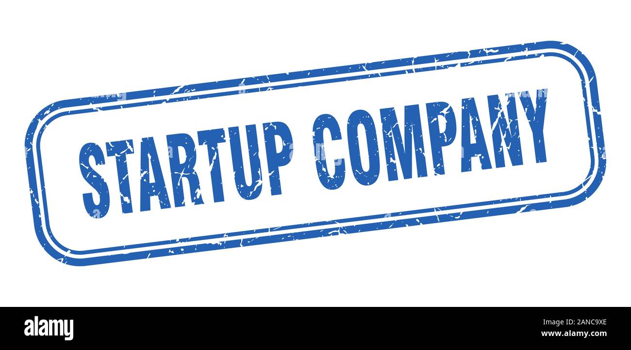 startup company stamp. startup company square grunge blue sign Stock ...