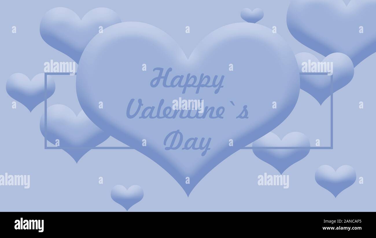 Blue Valentines Day card illustration Stock Photo - Alamy