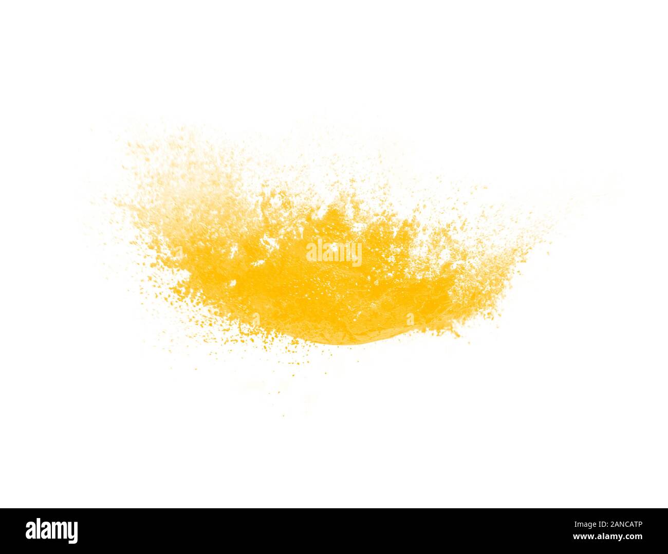 Yellow watercolor splash brush illustration. Yellow splashes background ...