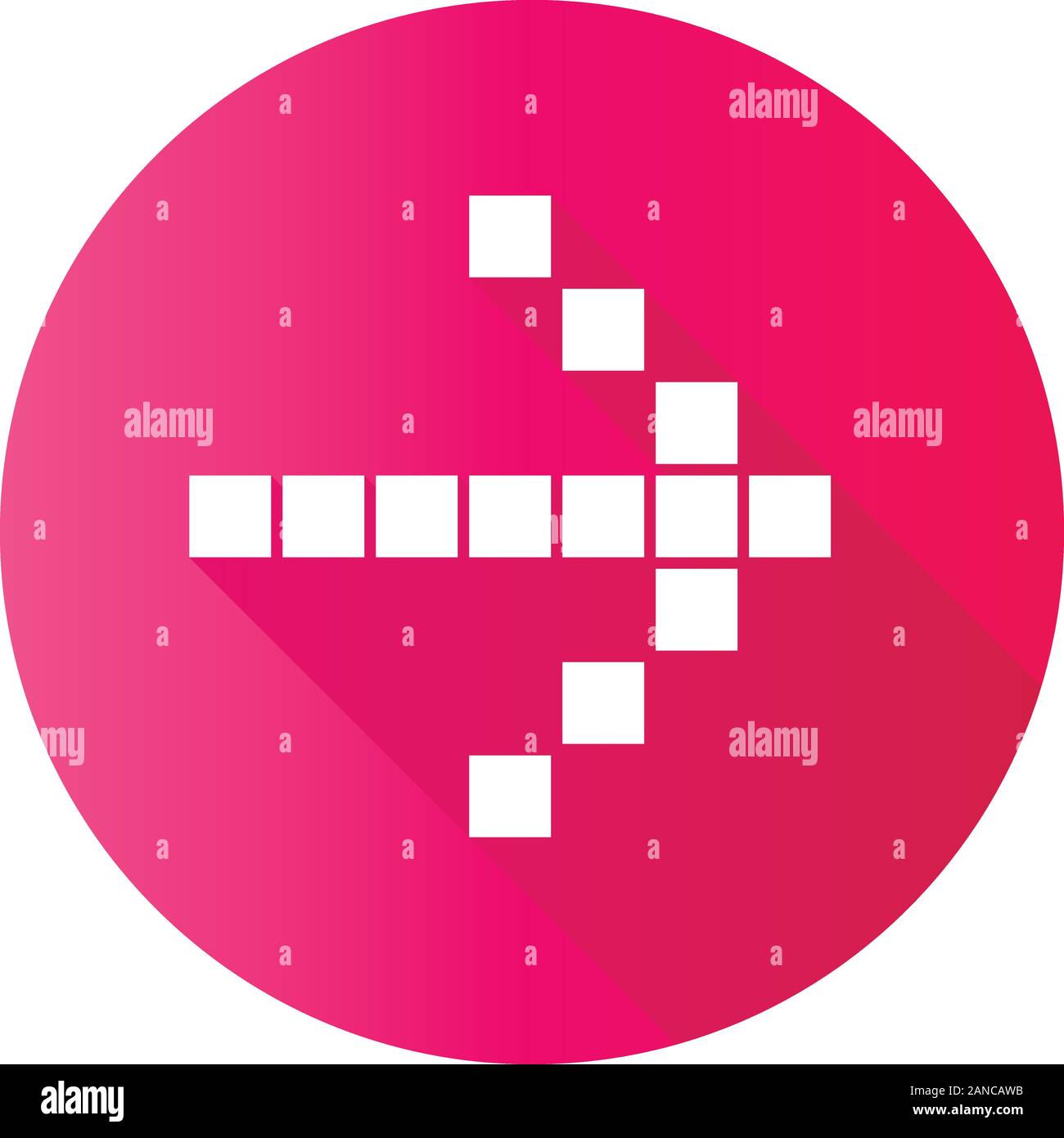 Pixel arrow flat design long shadow glyph icon. Forward indicator ...