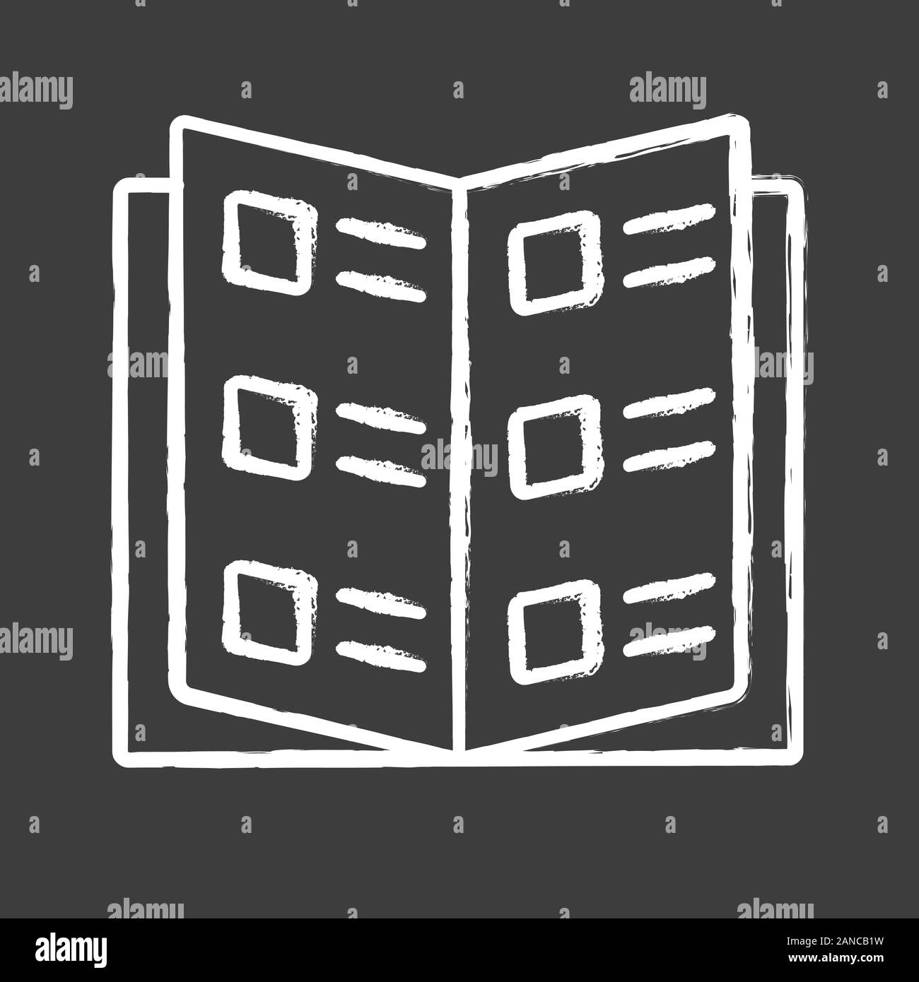 Business catalog, reference book chalk icon. Catalogue, restaurant menu ...