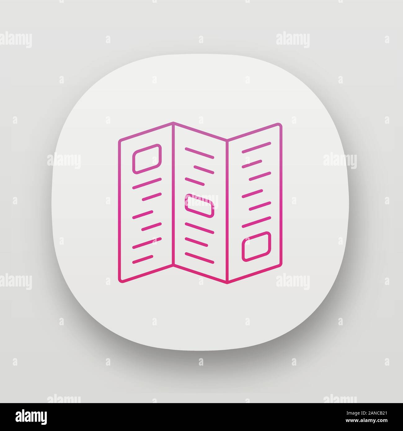 Information brochure, booklet app icon. UI/UX user interface. Web or ...
