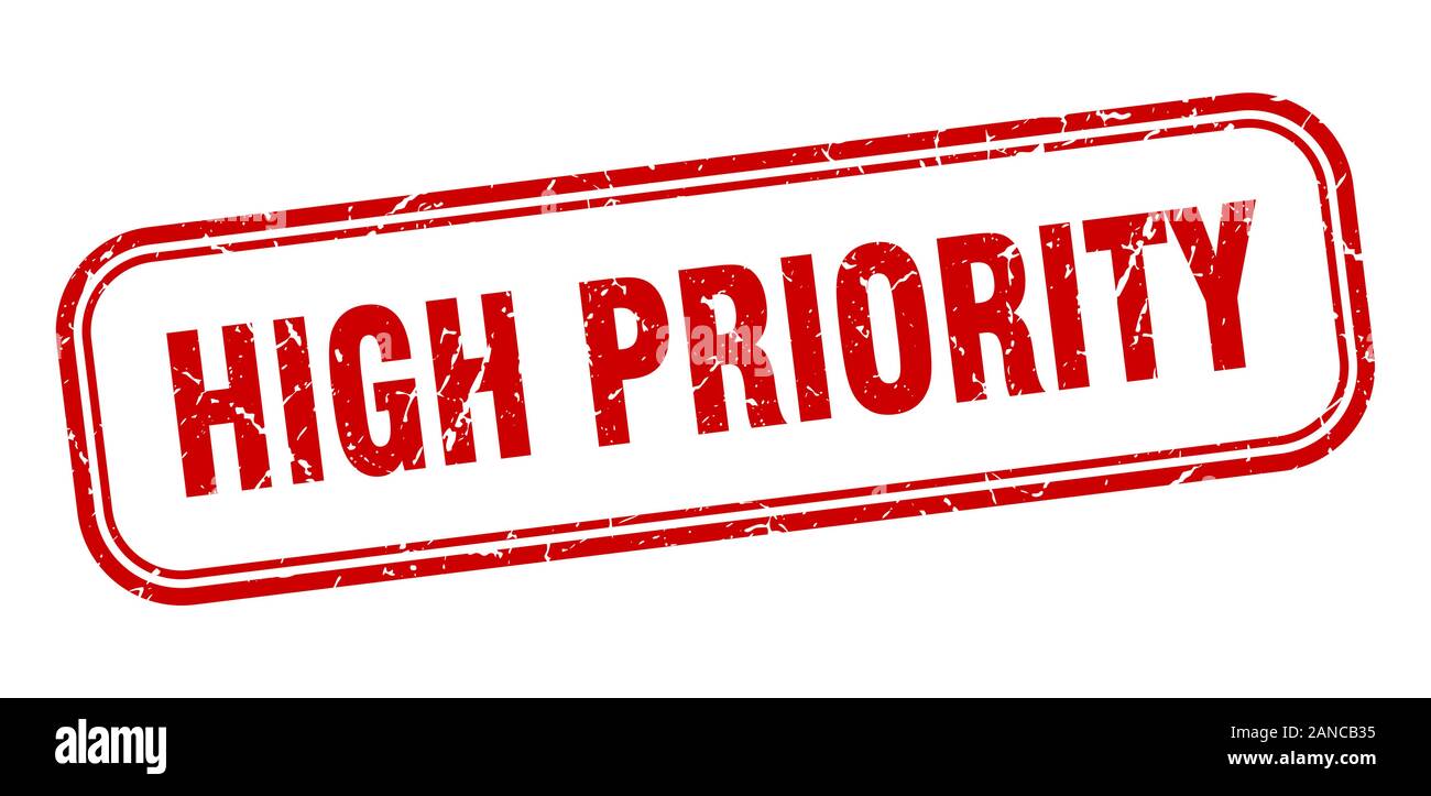 high priority stamp. high priority square grunge red sign Stock Vector ...
