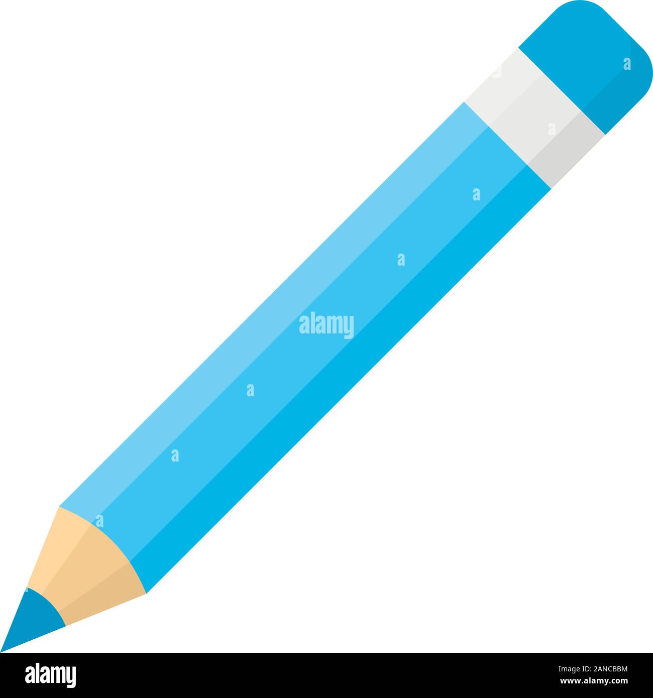 Sharp pencil with eraser flat design color icon. Writing and drawing ...
