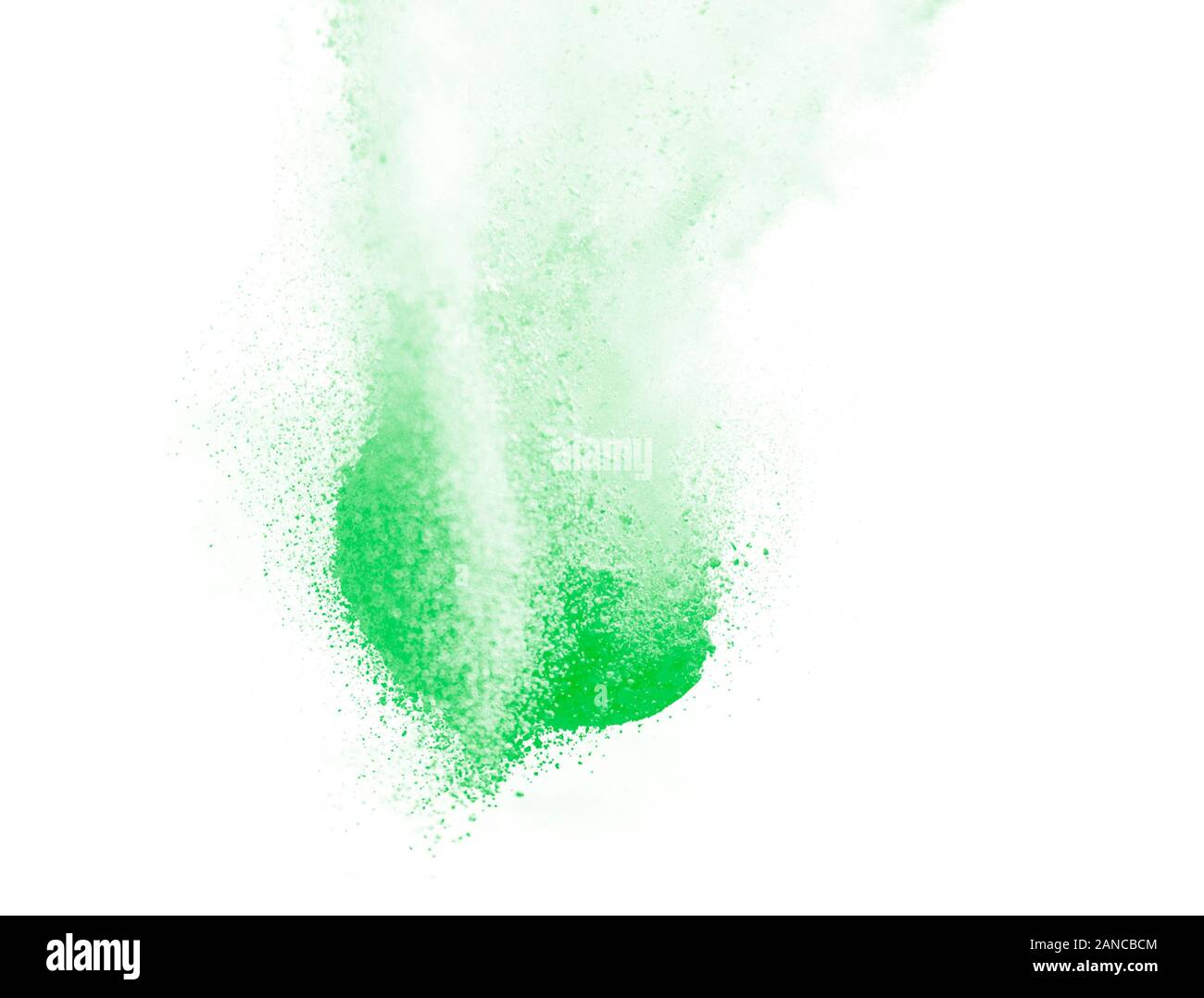 Green powder explosion in motion isolated on white background Stock ...