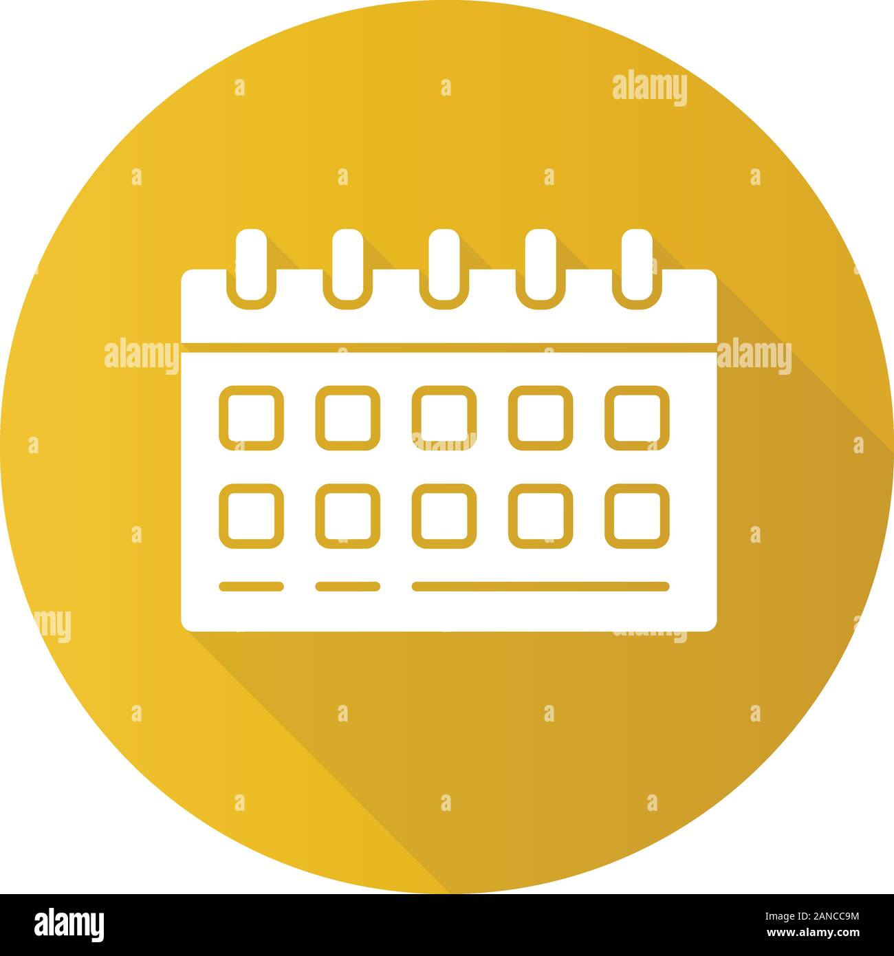 Wall calendar flat design long shadow glyph icon. Desk planner vector ...