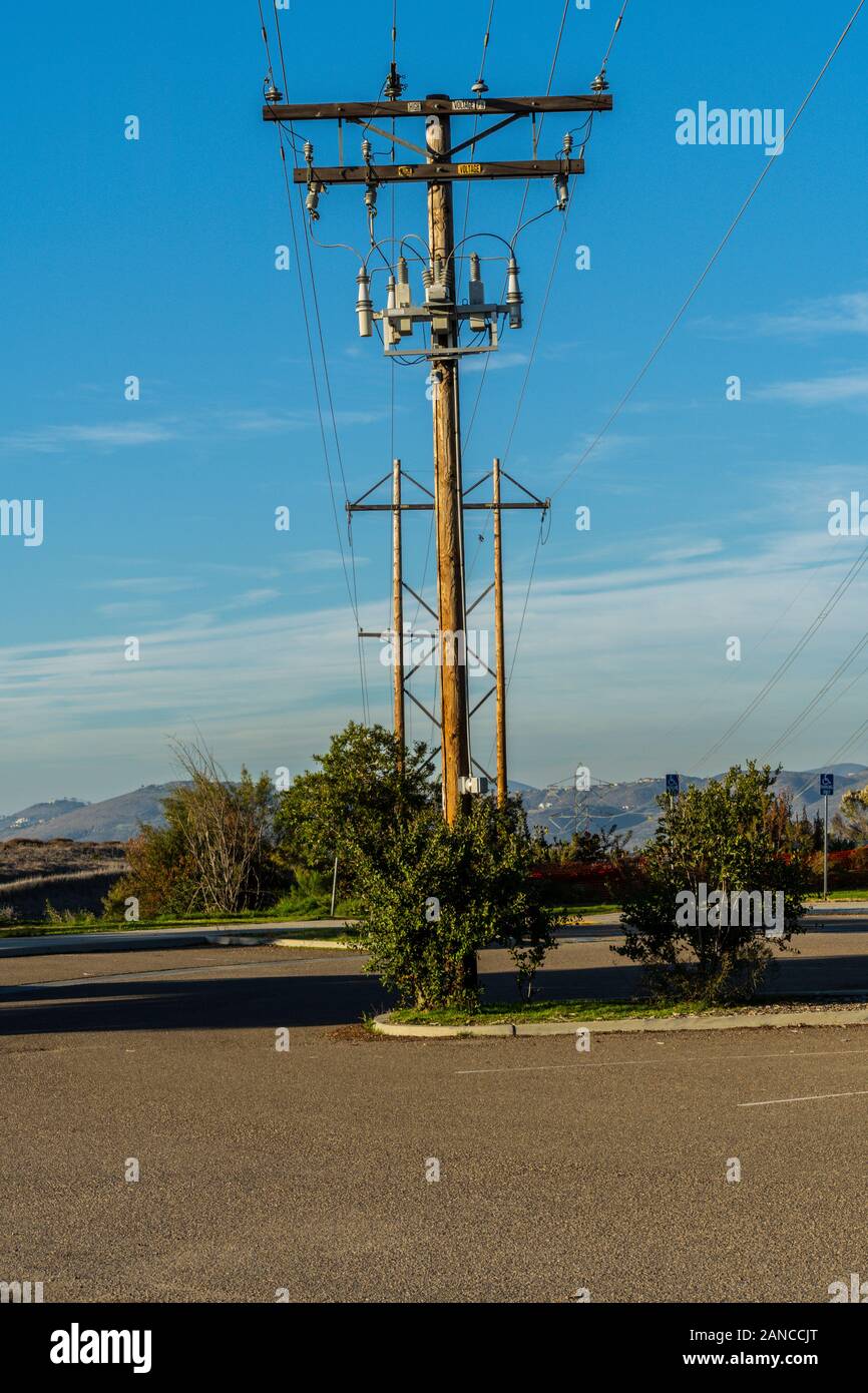 electric high voltage transmission lines Stock Photo - Alamy