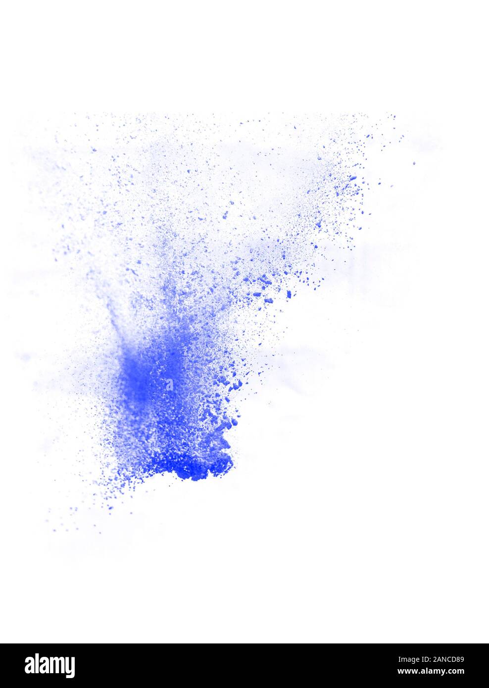 Abstract blue explosion isolated on white. Blue brush illustration ...