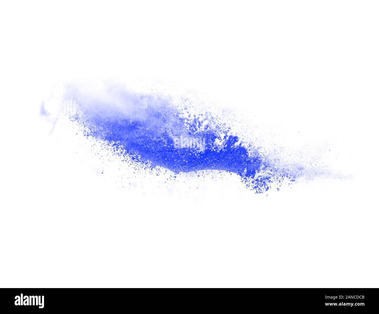 Blue powder splash. Blue isolated brush background Stock Photo - Alamy