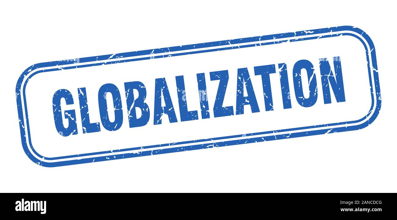 globalization stamp. globalization square grunge blue sign Stock Vector ...