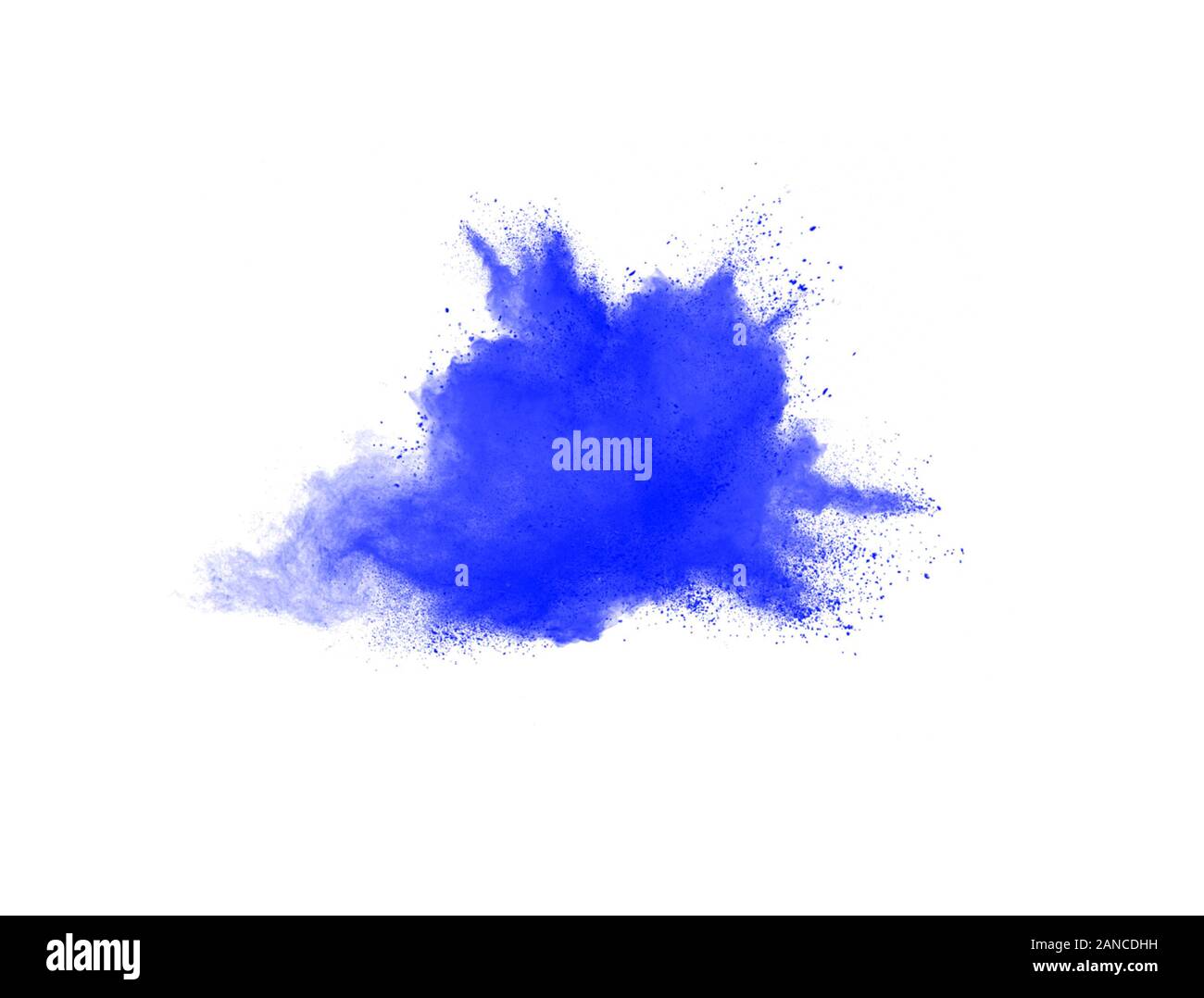 Blue paint splash brush isolated on white background. Blue brush ...