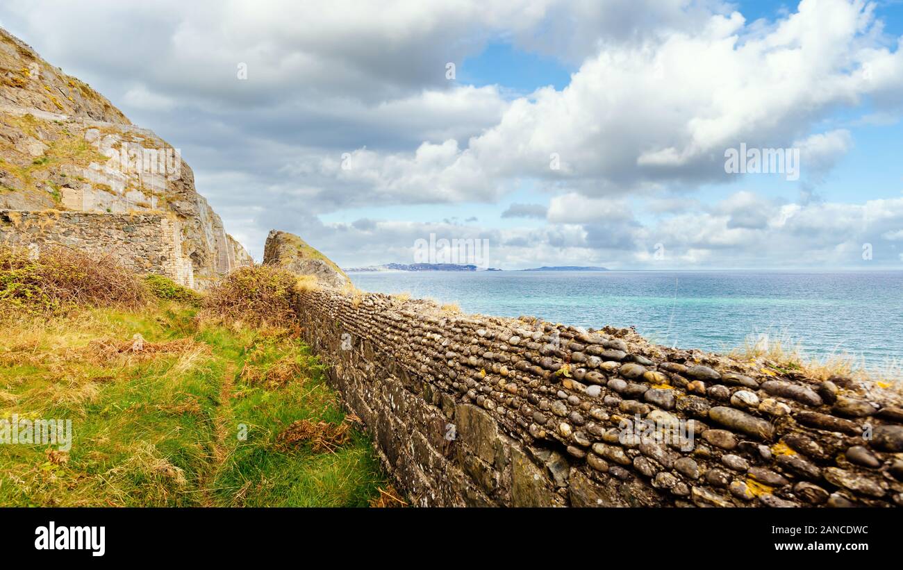 The Cliff Walk Bray to Greystones with beautiful coastline, cliffs ...