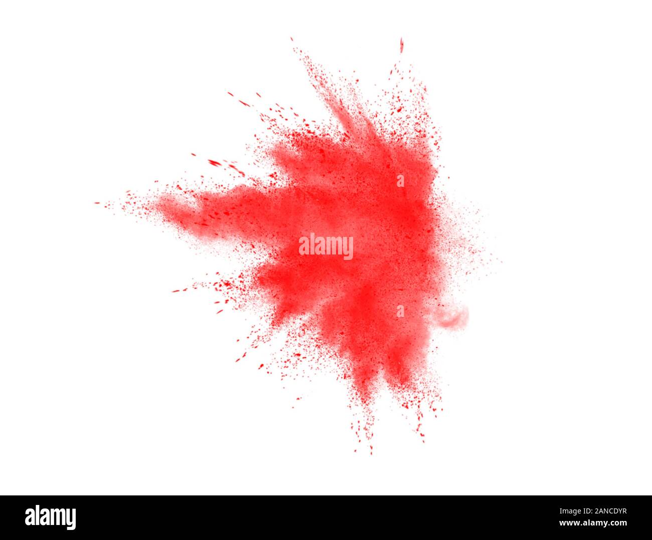 Red explosion isolated on white background. Red explode brush Stock ...