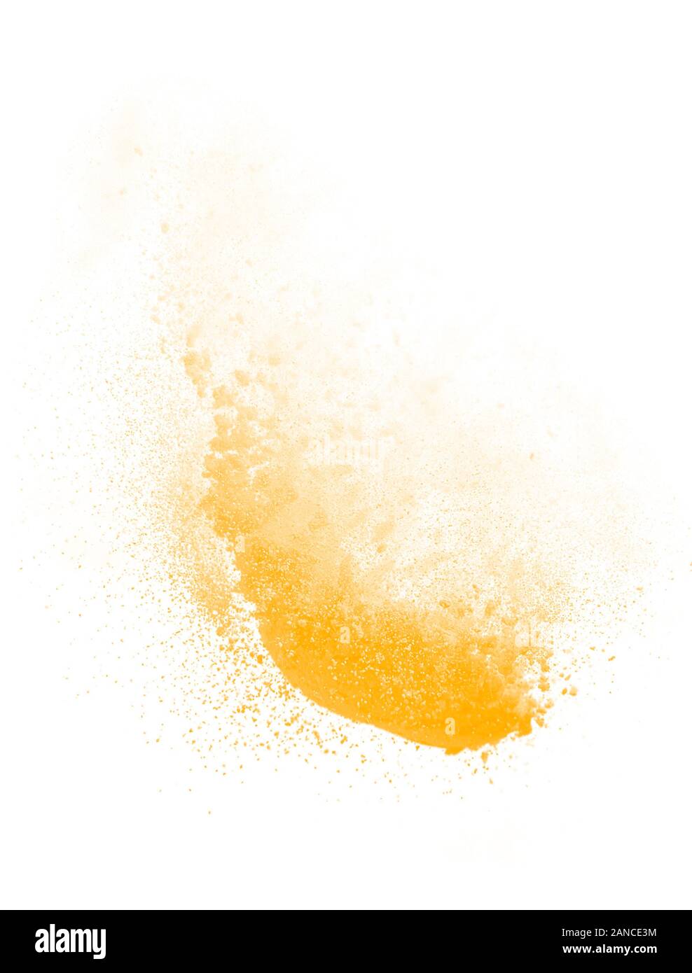 Abstract yellow powder explosion. Yellow isolated splash Stock Photo ...