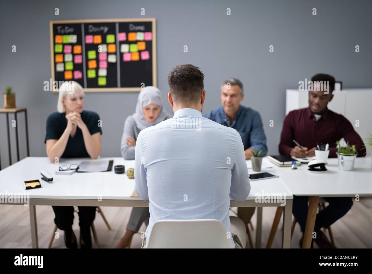 Interview panel hi-res stock photography and images - Alamy