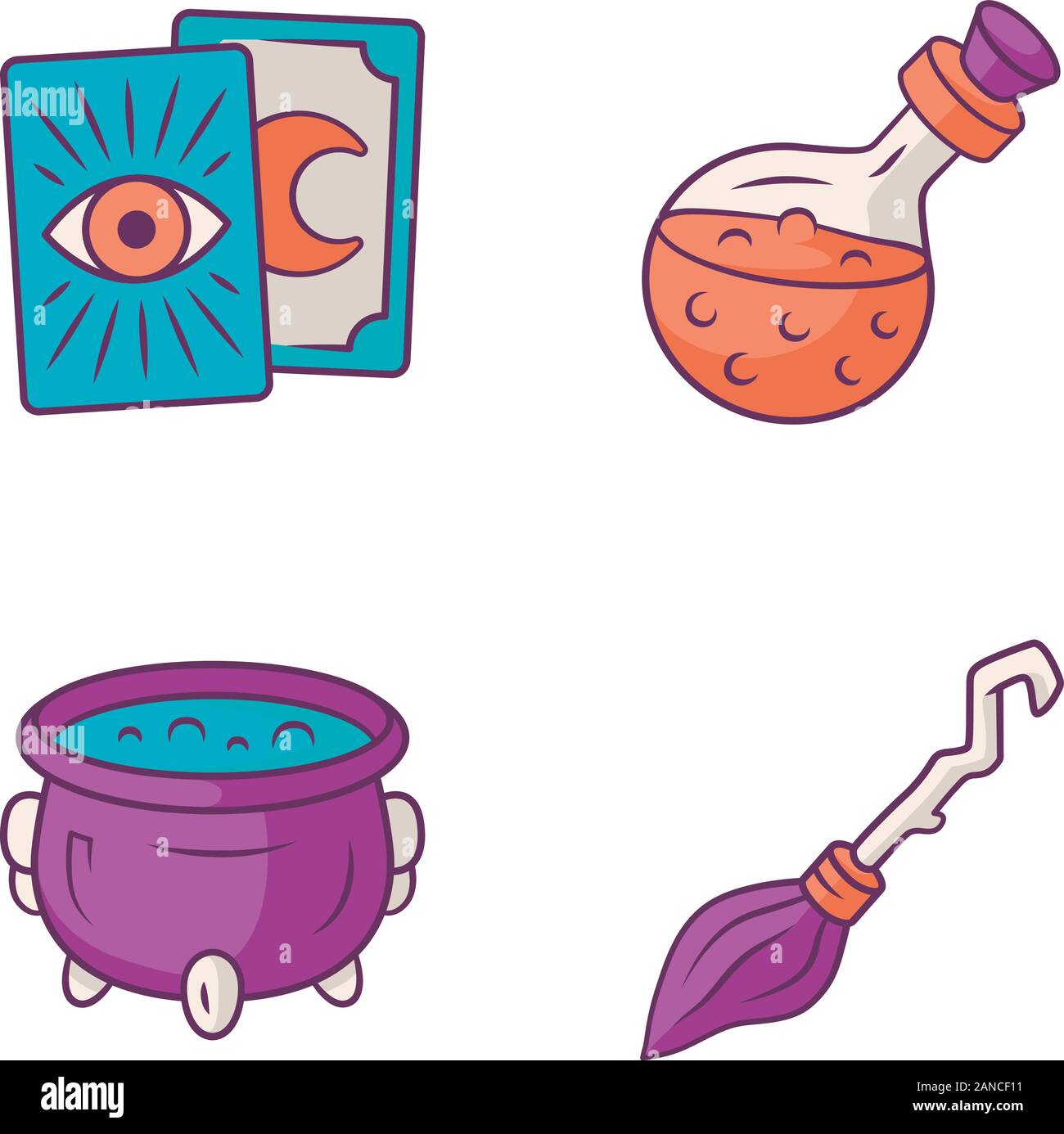 Magician icons set items cartoon Stock Vector Images - Alamy