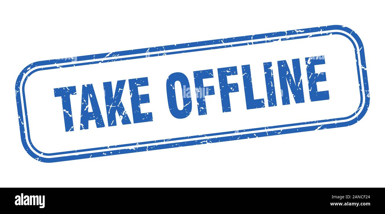 take offline stamp. take offline square grunge blue sign Stock Vector ...
