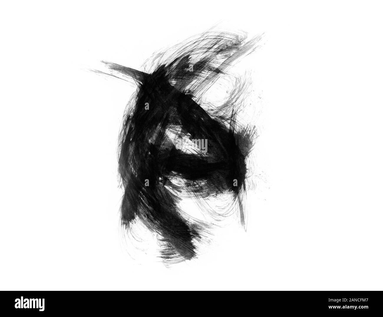 Black ink brush illustration. Abstract black brushes Stock Photo - Alamy