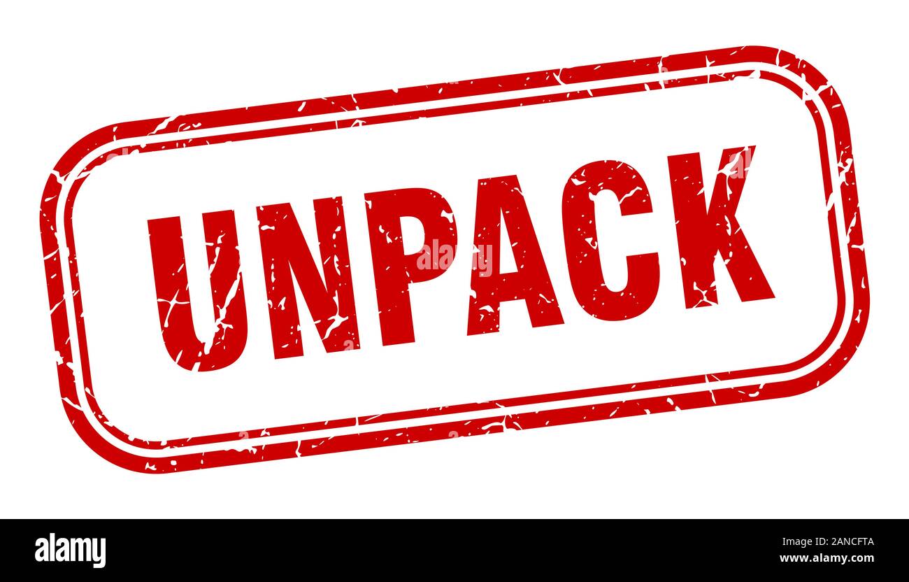 unpack stamp. unpack square grunge red sign Stock Vector Image & Art ...
