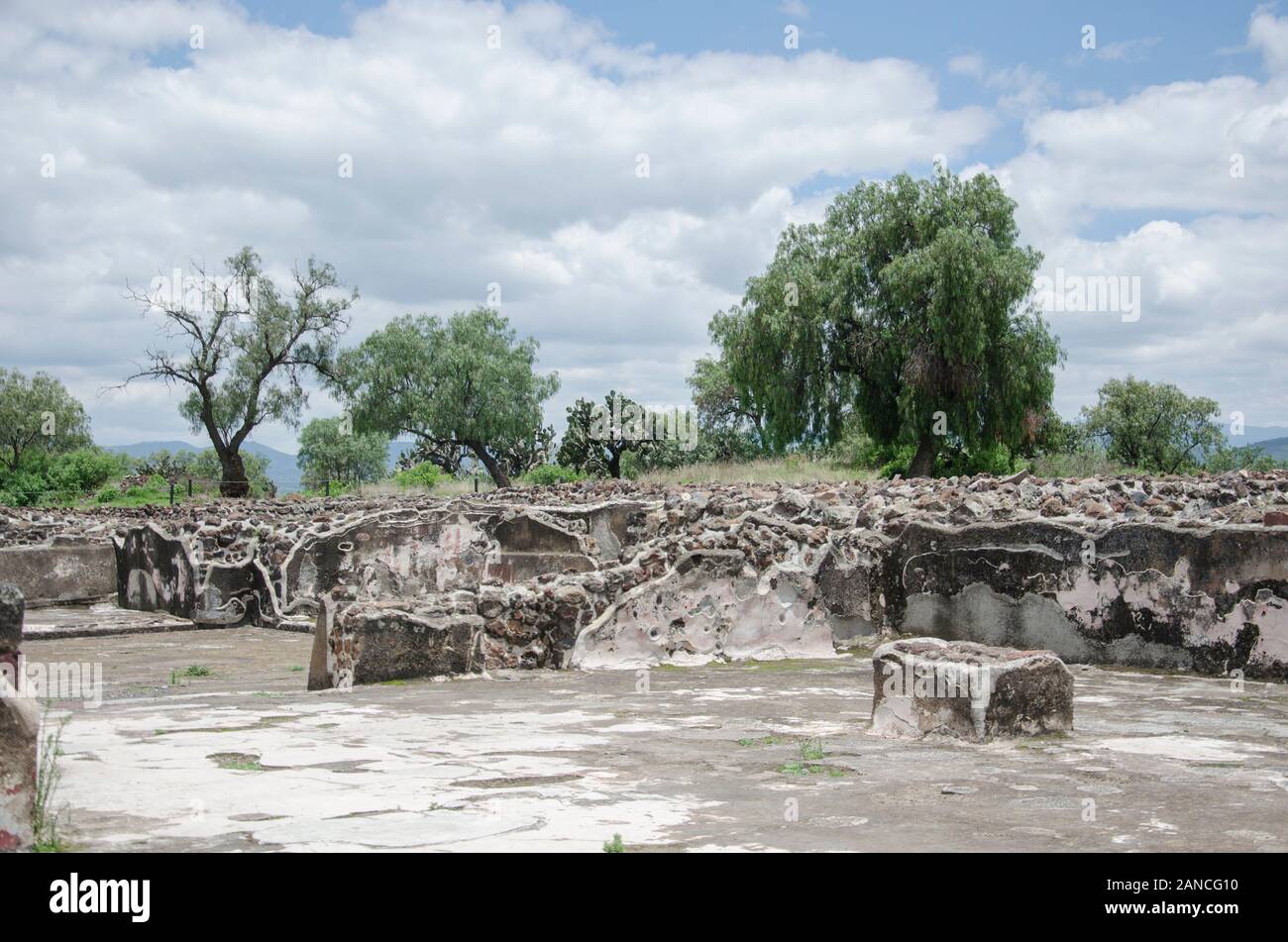 Prehispanic ruins in Teotihuacan, an ancient Mesoamerican city located ...