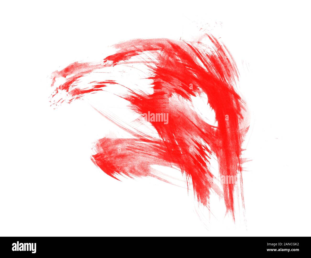 Red smear brush isolated on white. Red paint brush background Stock ...