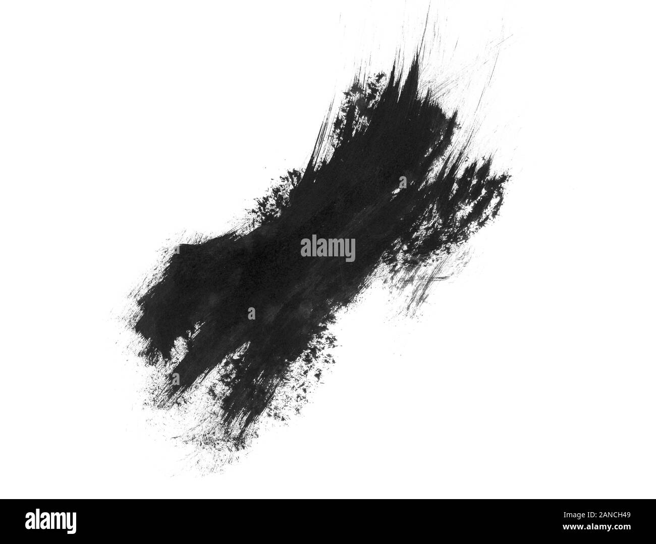 Black ink smear brush. Black ink line illustration Stock Photo - Alamy