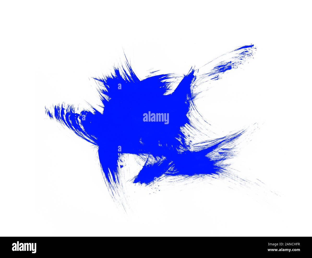 Blue splash paint brush. Blue paint illustration Stock Photo - Alamy